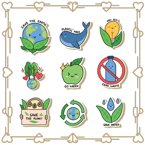 Waterproof recycling Go green Stickers – Twinkle Hands